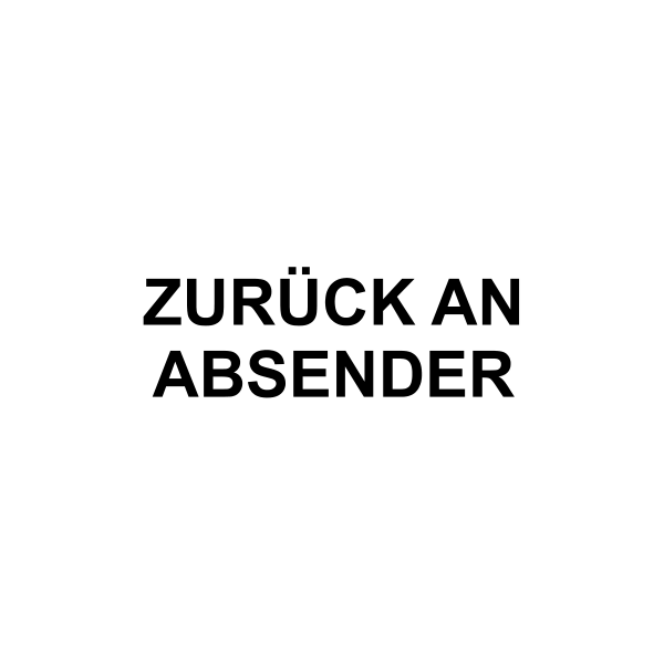 Stempel mit Text ️ ZURÜCK AN ABSENDER » Stempel Malter